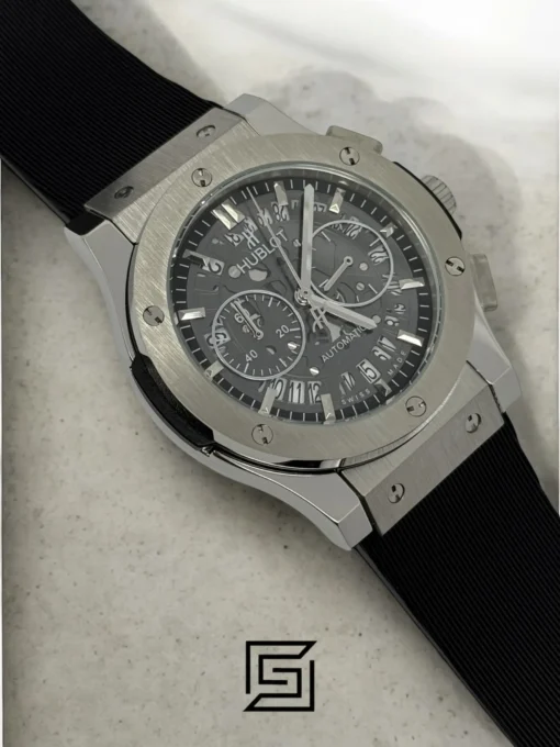 watches HUBLOT CLASSIC NEW - Black Rubber Band - Grey Dial - Silver ...