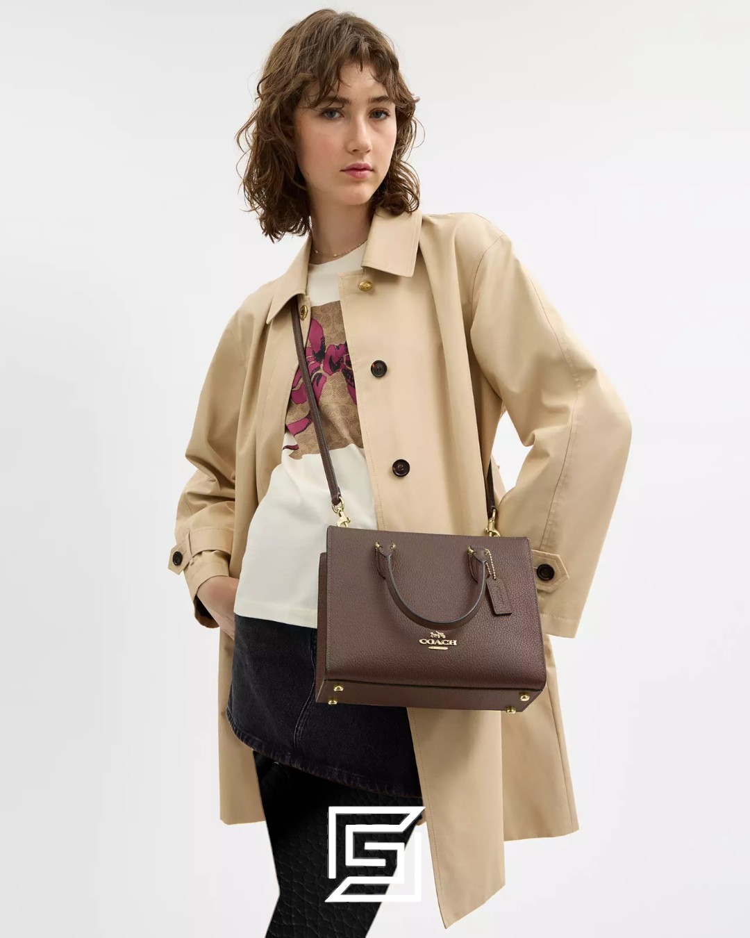 Maggie Small Tote Bag CY668 Dark Brown - Elswefy Stores