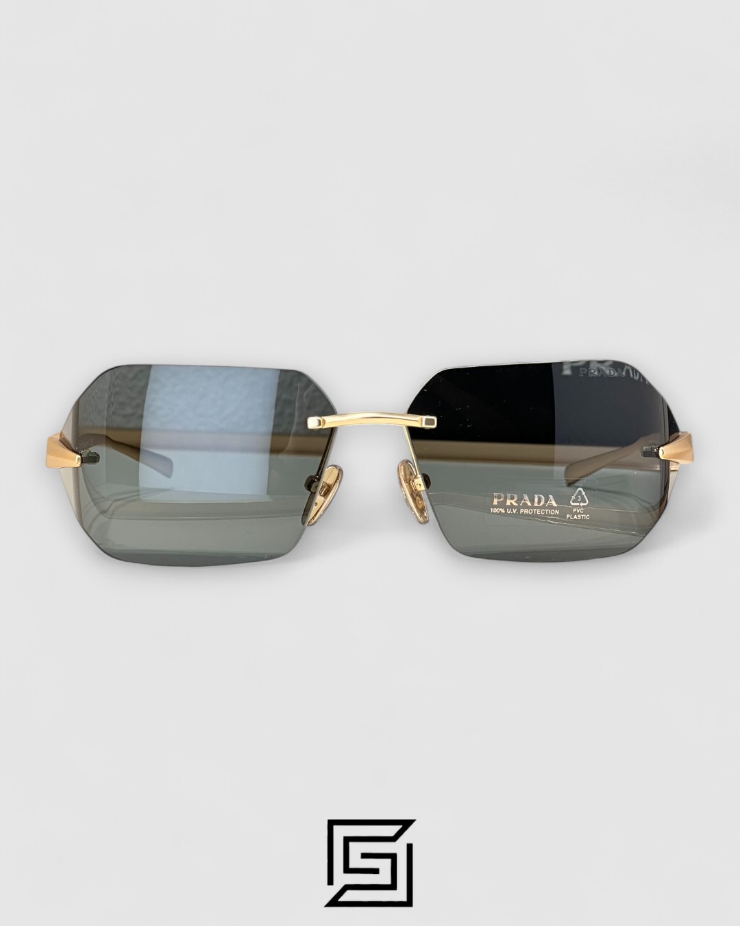 Prada SPR A55 Olive Lenses Gold Frame - Elswefy Stores